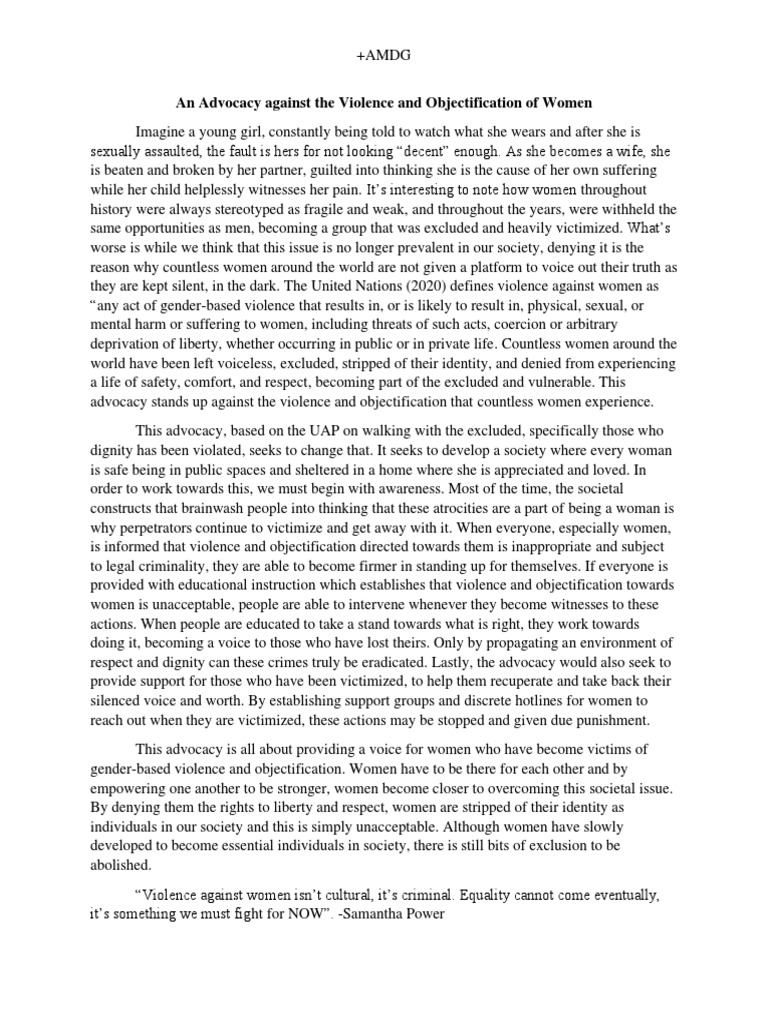 Advocacy Paper | PDF | Violence | Violence Against Women