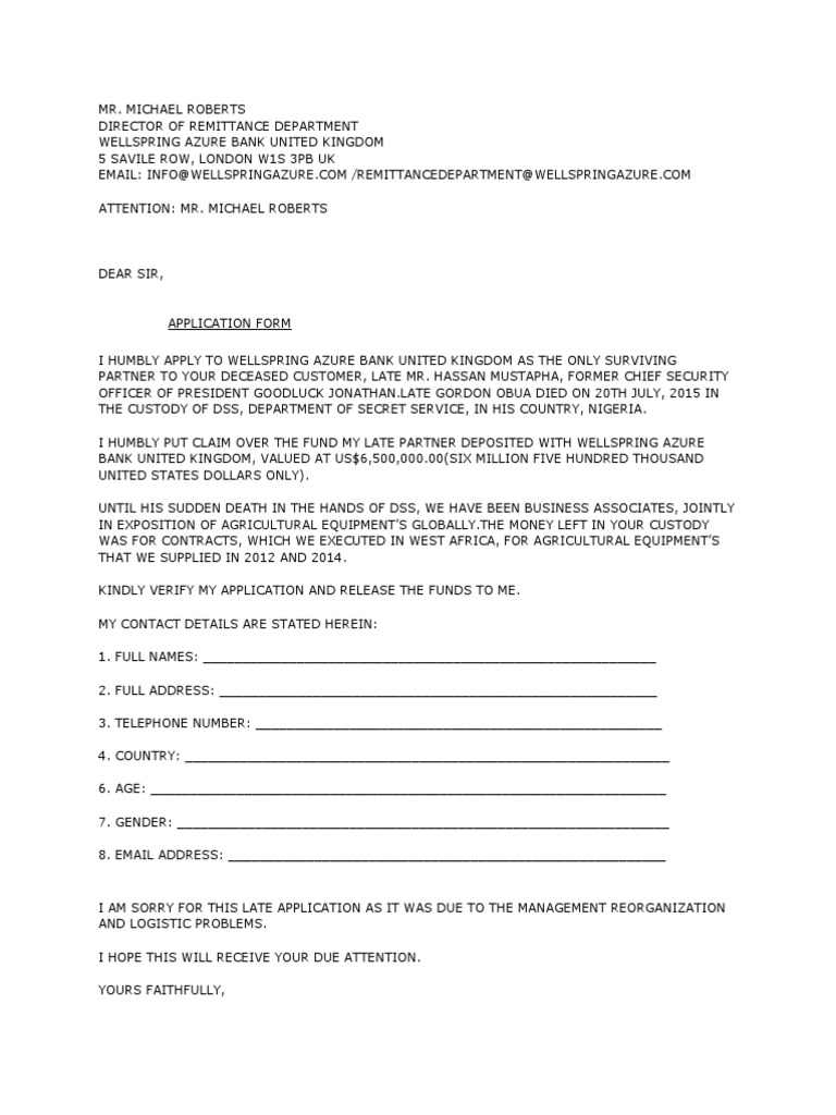 Draft Application Form | PDF