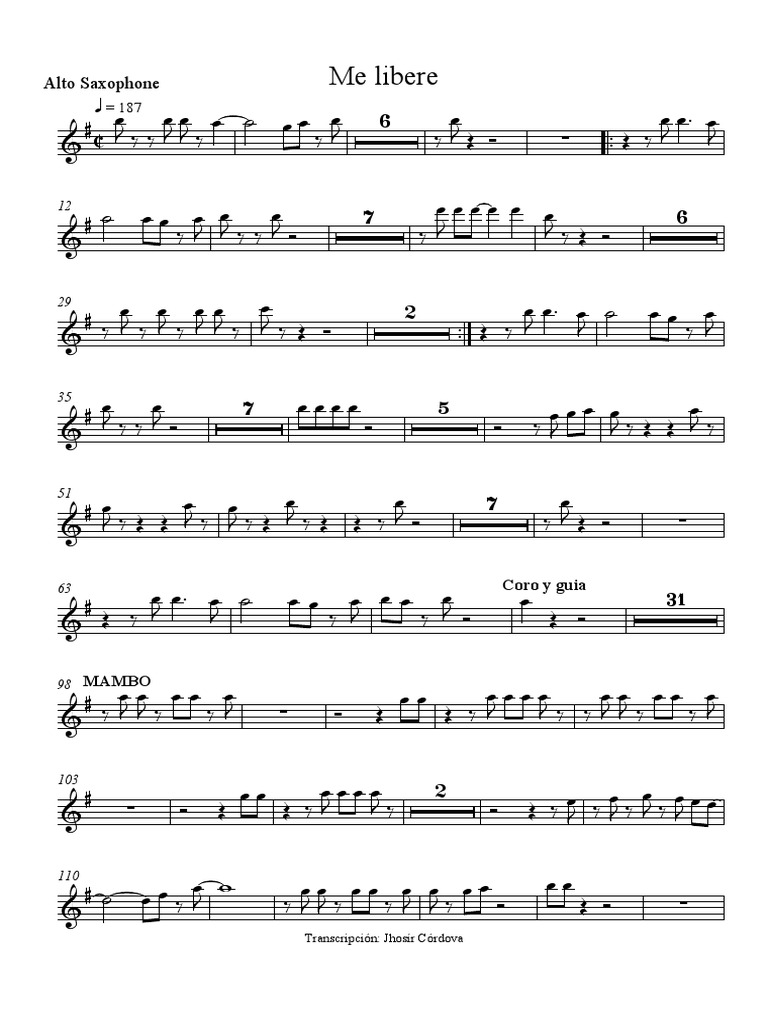 Me Libere - Alto Saxophone | PDF