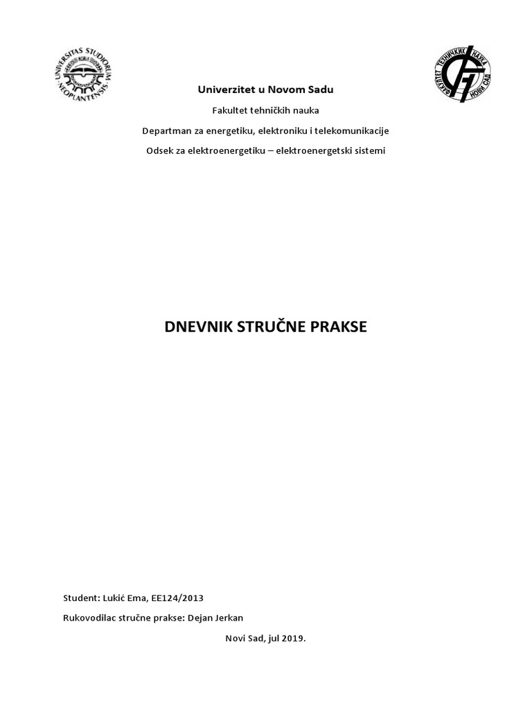 Primer Dnevnika Strucne Prakse | PDF