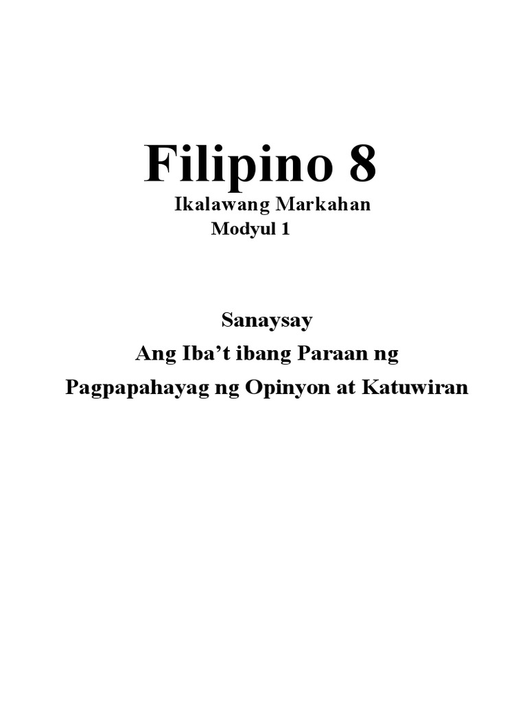 Filipino 8 - Modyul 5 | PDF
