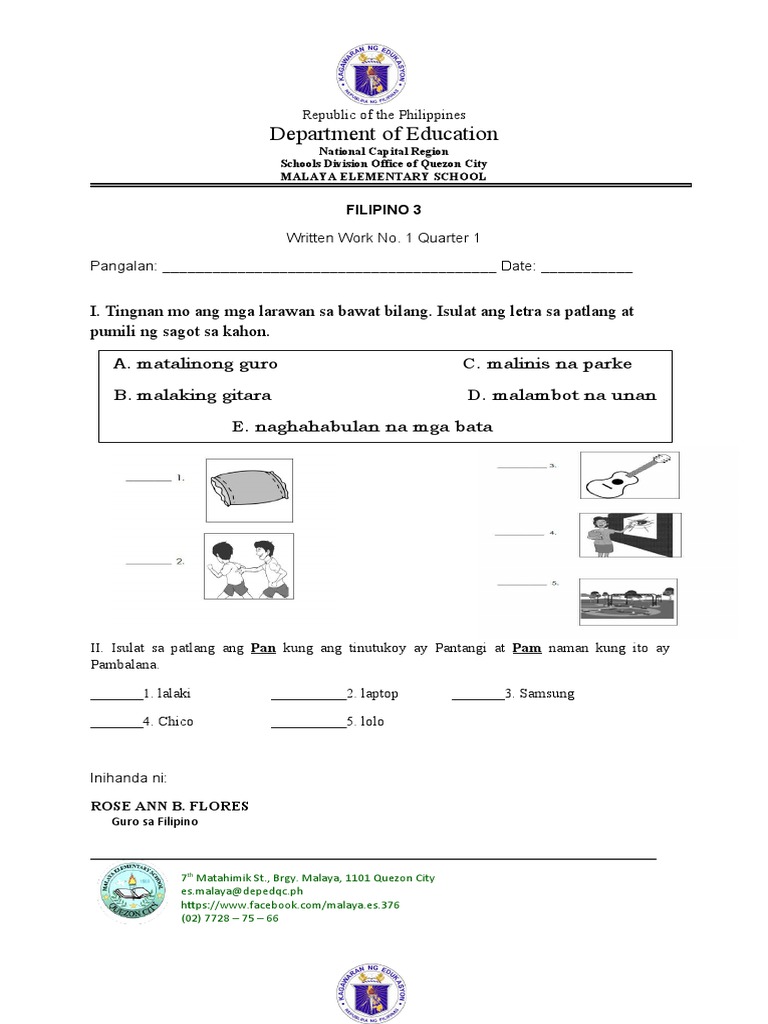 1st SUMMATIVE TEST Grade 3 | PDF