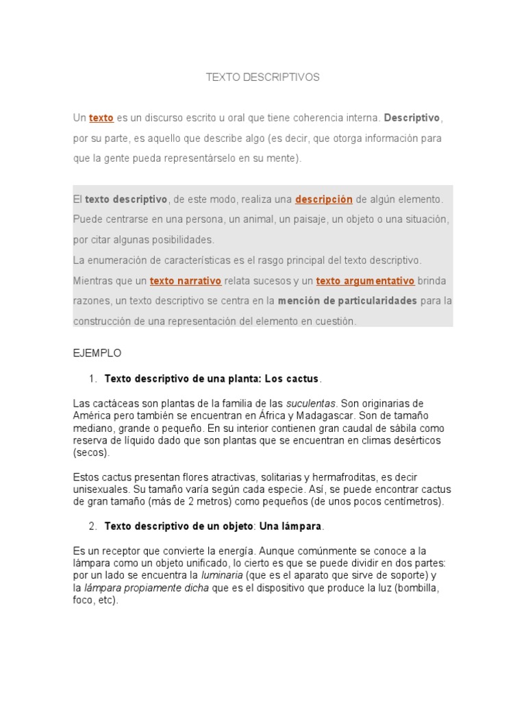 Texto Descriptivos | PDF | Luna | Plantas