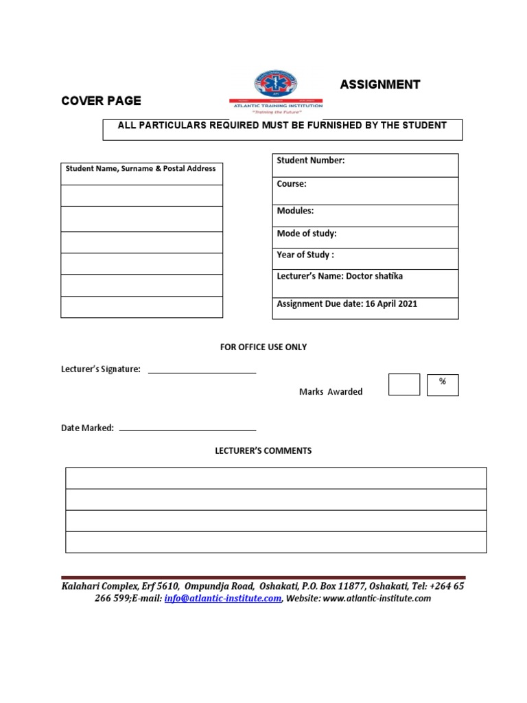 Assignment Cover Page Isak | PDF