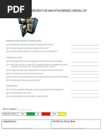 F & B Inspection Check List Format | PDF | Refrigerator | Food Storage