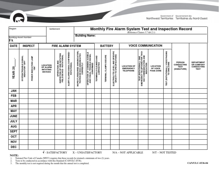 Fire Alarm System Test Log | PDF | Equipment | Manufactured Goods