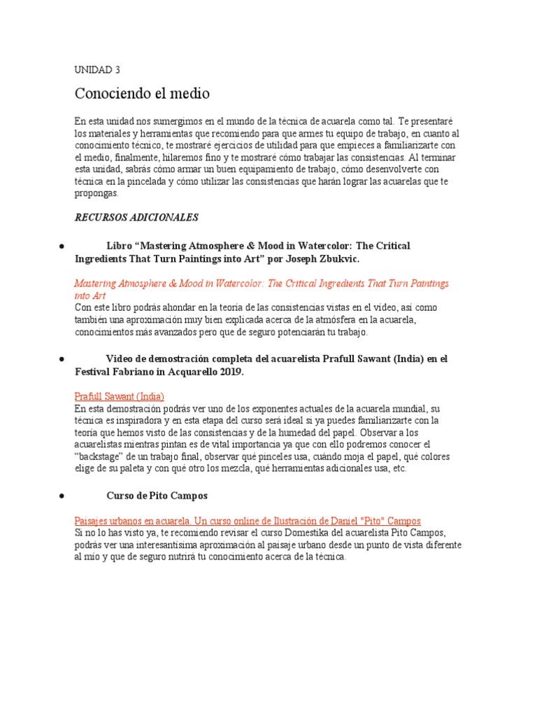 Introducción a la técnica de acuarela | PDF