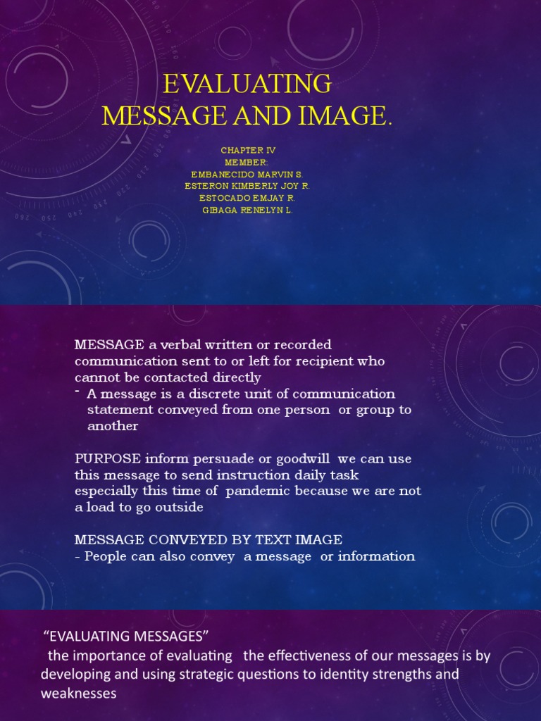 Evaluating Message and Image | PDF | Communication | Information