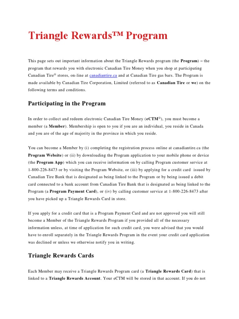 Triangle Rewards Program Rules ENG July2019pdf | PDF | Credit Card ...