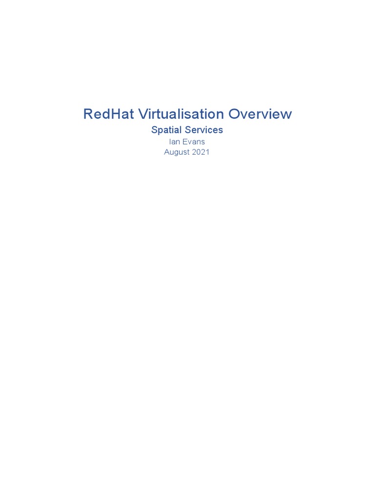 Redhat Virtualisation Overview Pdf Virtualization File System
