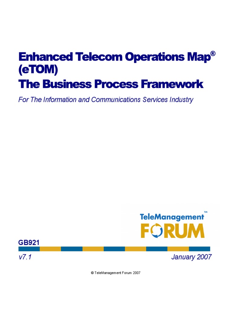 GB921 Business Process Framework 7.0 V7.1 (73 Pages) | PDF | Business Process | Telecommunications