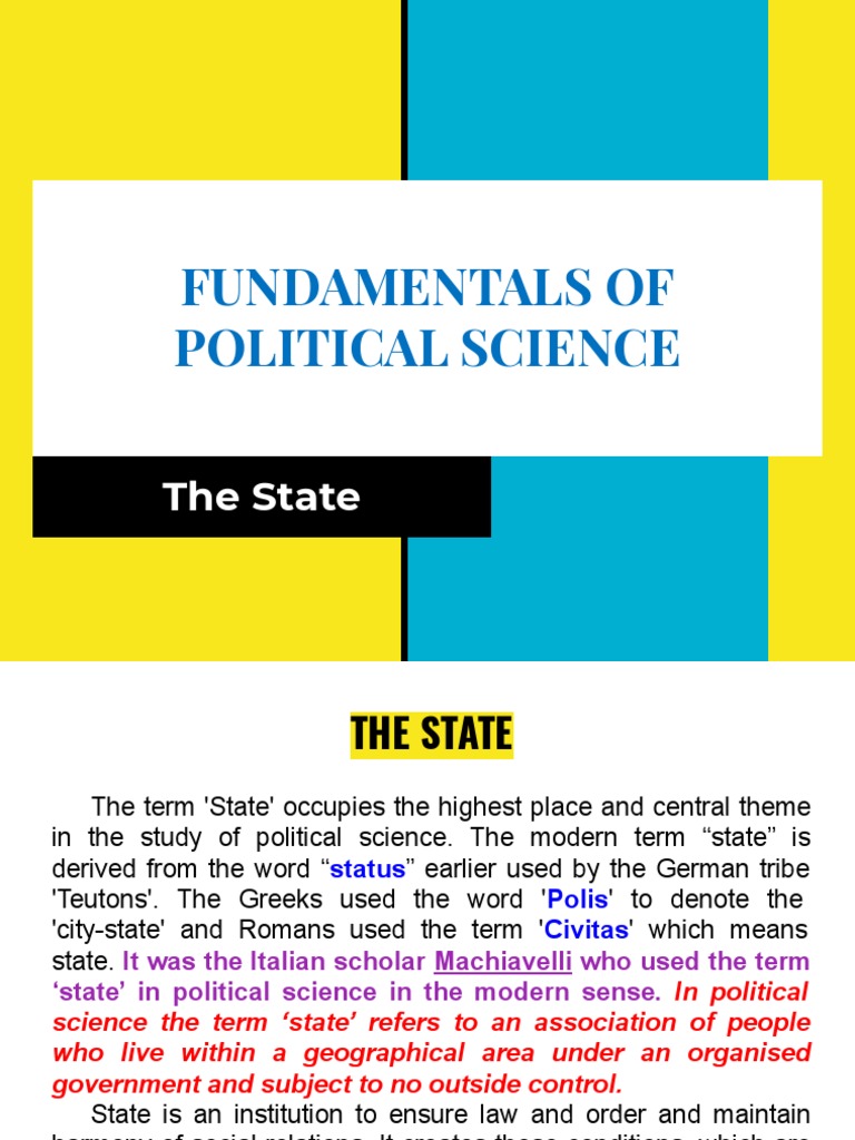 Fundamentals of Political Science: The State | PDF | State (Polity ...