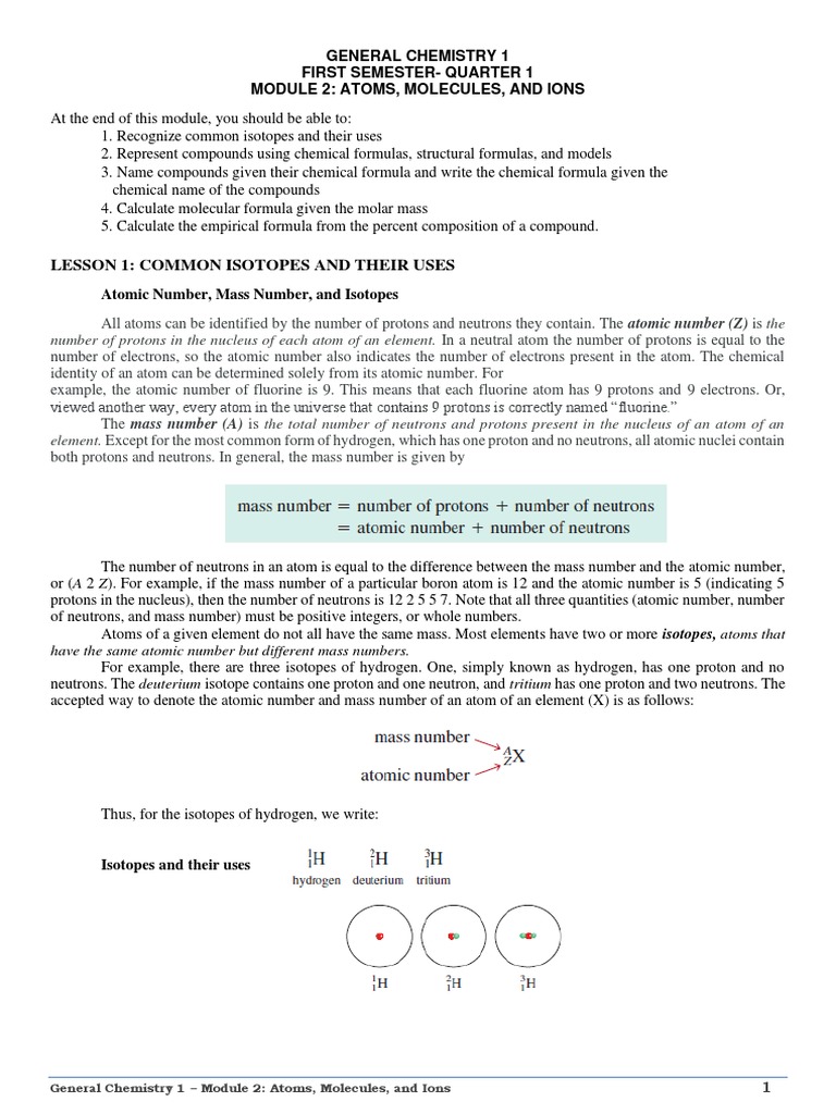 Genchem w2 1 | PDF | Ion | Mole (Unit)