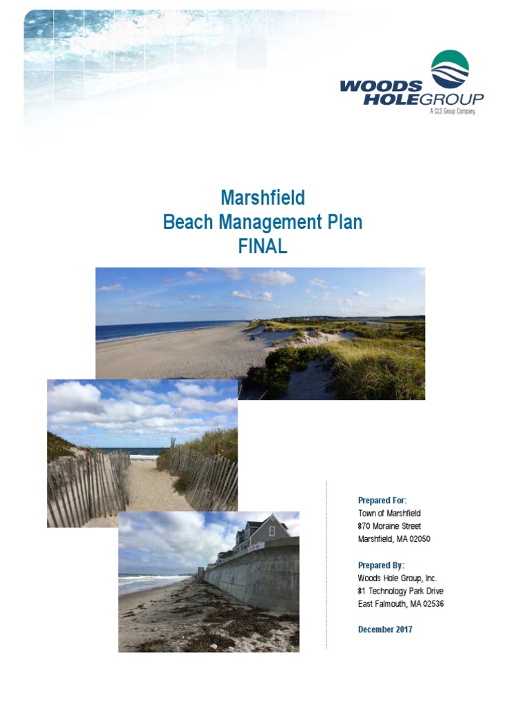 Marshfield Beach Management Plan 12-2017 Final | PDF | Beach | Physical ...