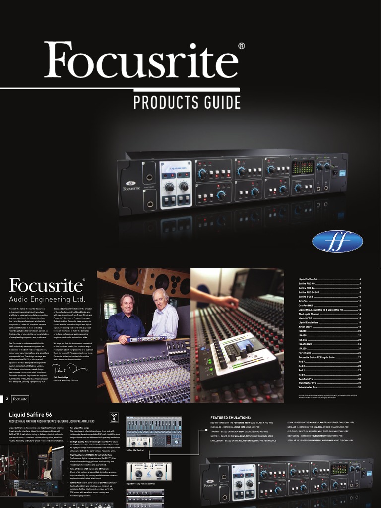 Focusrite Products Guide | PDF | Loudspeaker | Electrical Engineering