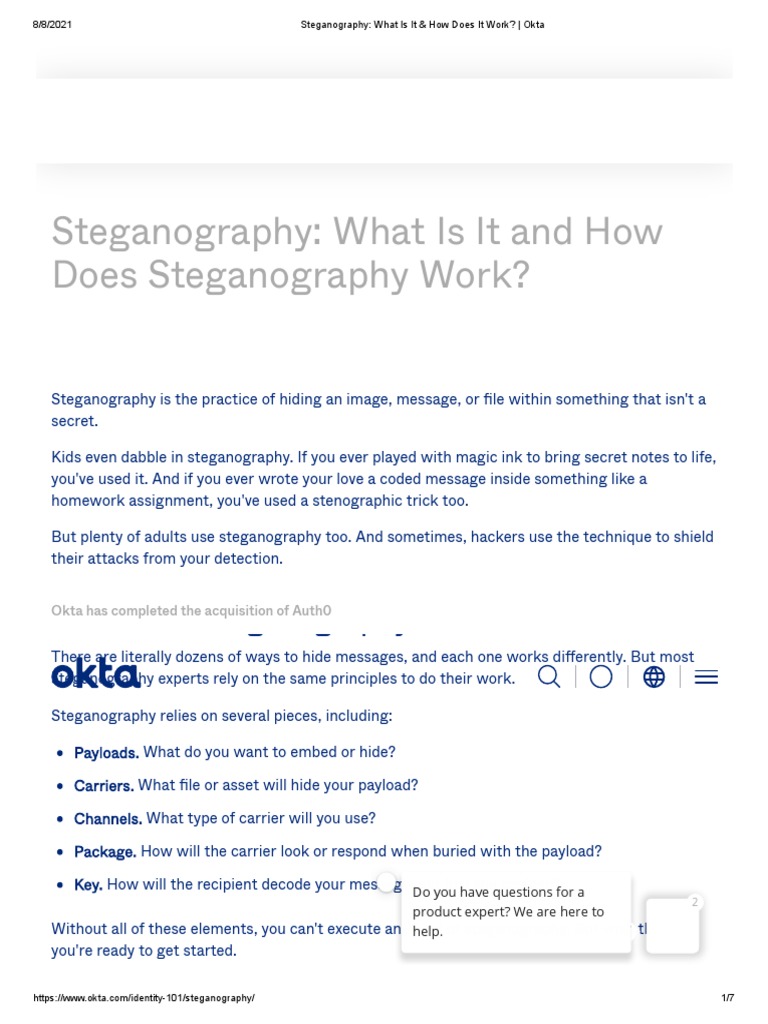 Steganography - What Is It & How Does It Work - Okta | PDF | Malware ...