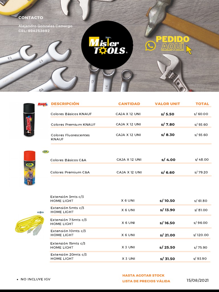 Lista Mister Tools | PDF