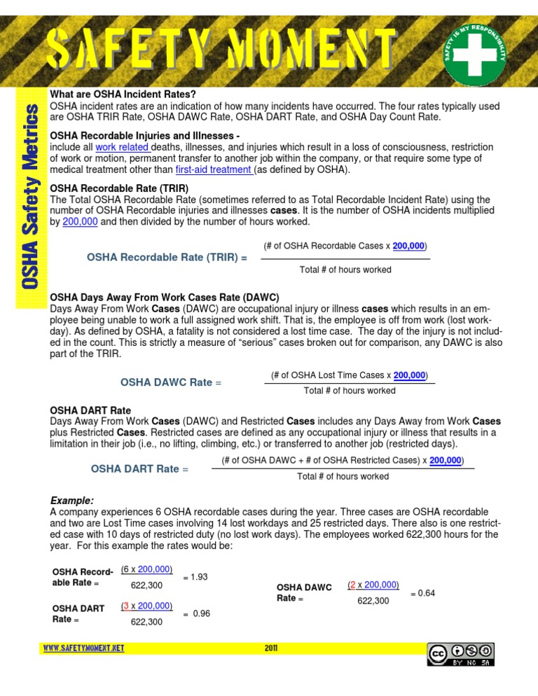 OSHA Incident Rates Explained | PDF | Occupational Safety And Health ...
