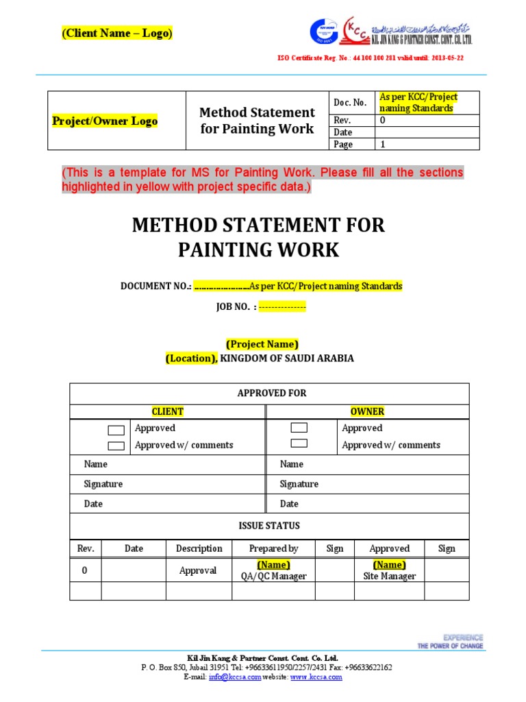 MOS Template - Painting Work | PDF | Paint | Safety