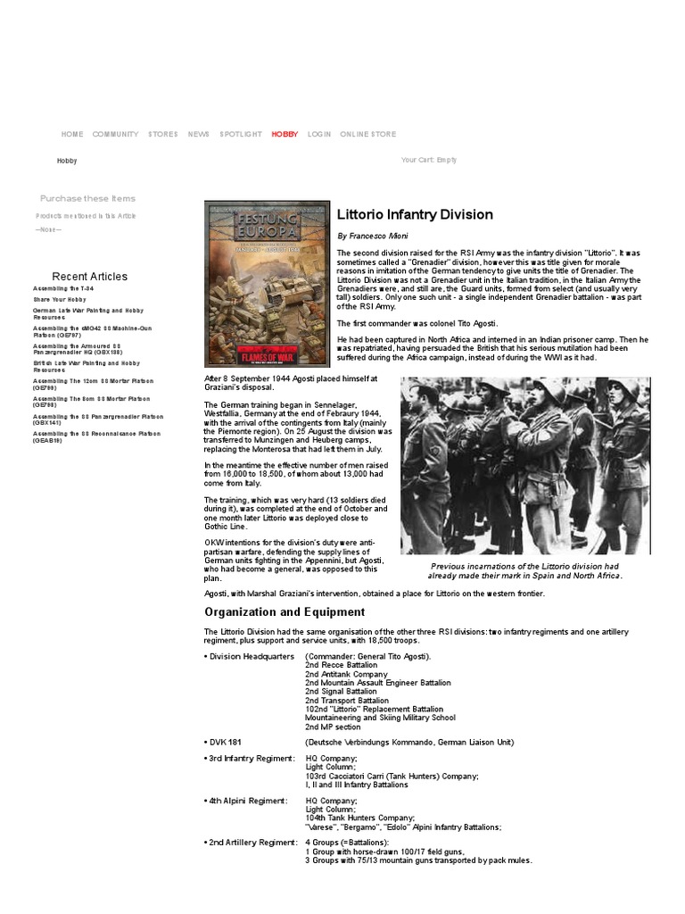 Littorio Infantry Division | PDF | Regiment | Battalion