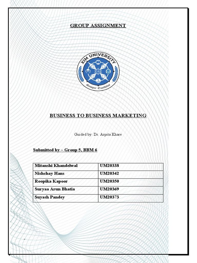 Group Assignment: Submitted by - Group 5, BBM 6 | Download Free PDF ...