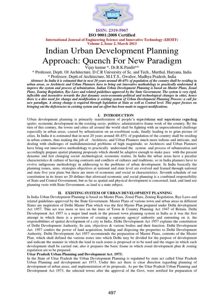 Urban Development Planning | PDF | Urban Planning | Sustainability