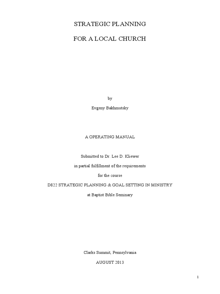 Strategic Planning For A Local Church | PDF | Swot Analysis | Christian ...