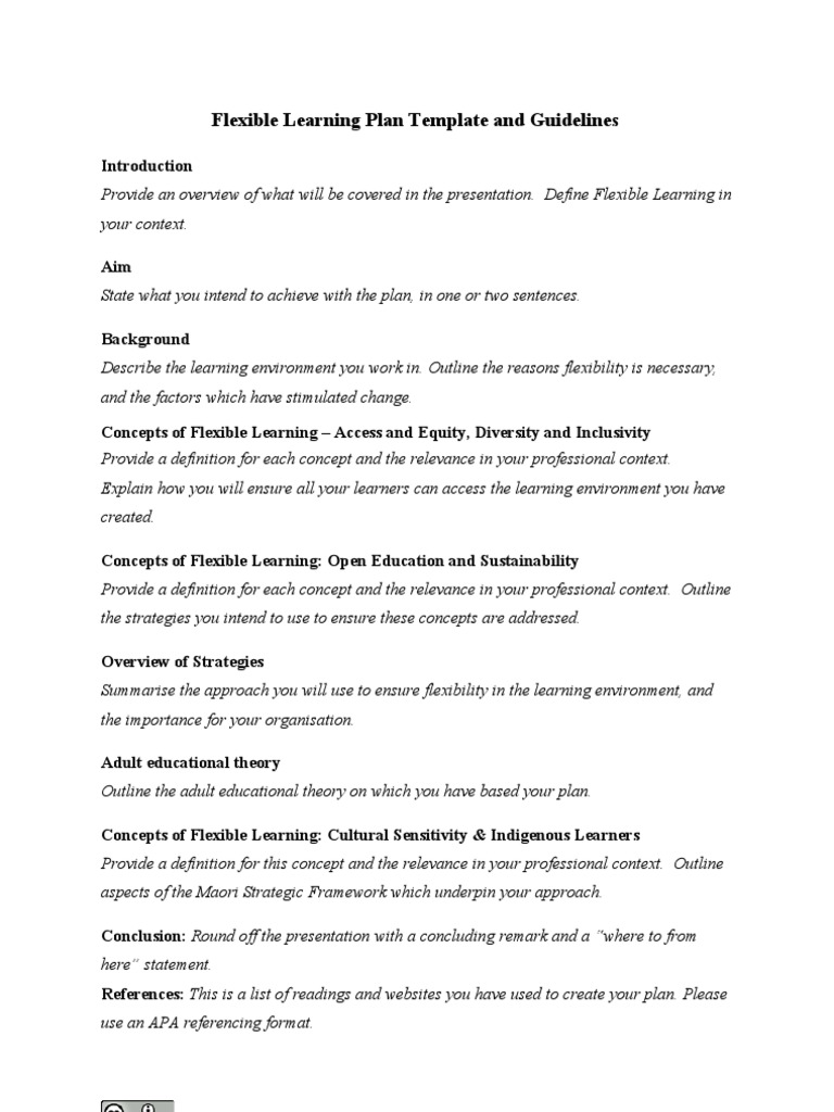 Flexible Learning Plan Guidelines | PDF