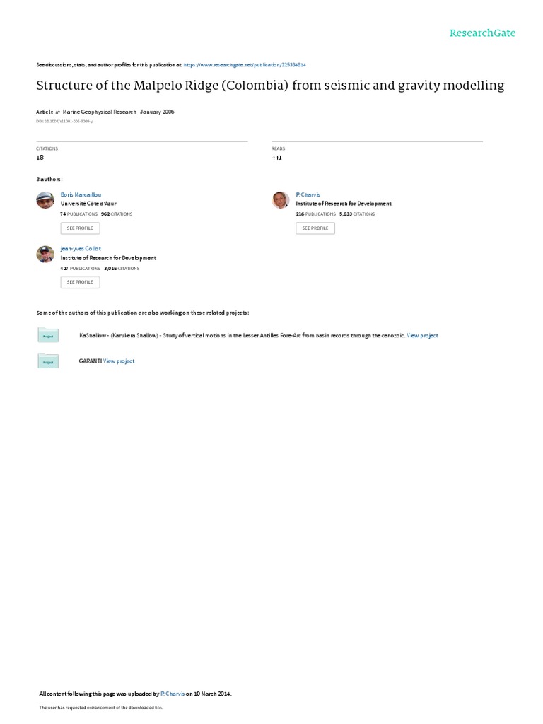 Structure - of - The - Malpelo - Ridge - Colombia - From - Seism | PDF ...