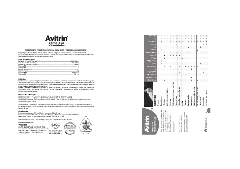Bula Avitrin Complexo Vitaminico | PDF