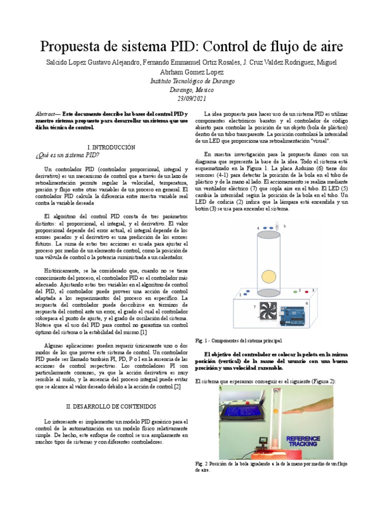 Propuesta de Sistema PID - Control de Flujo de Aire | PDF | Ingenieria ...