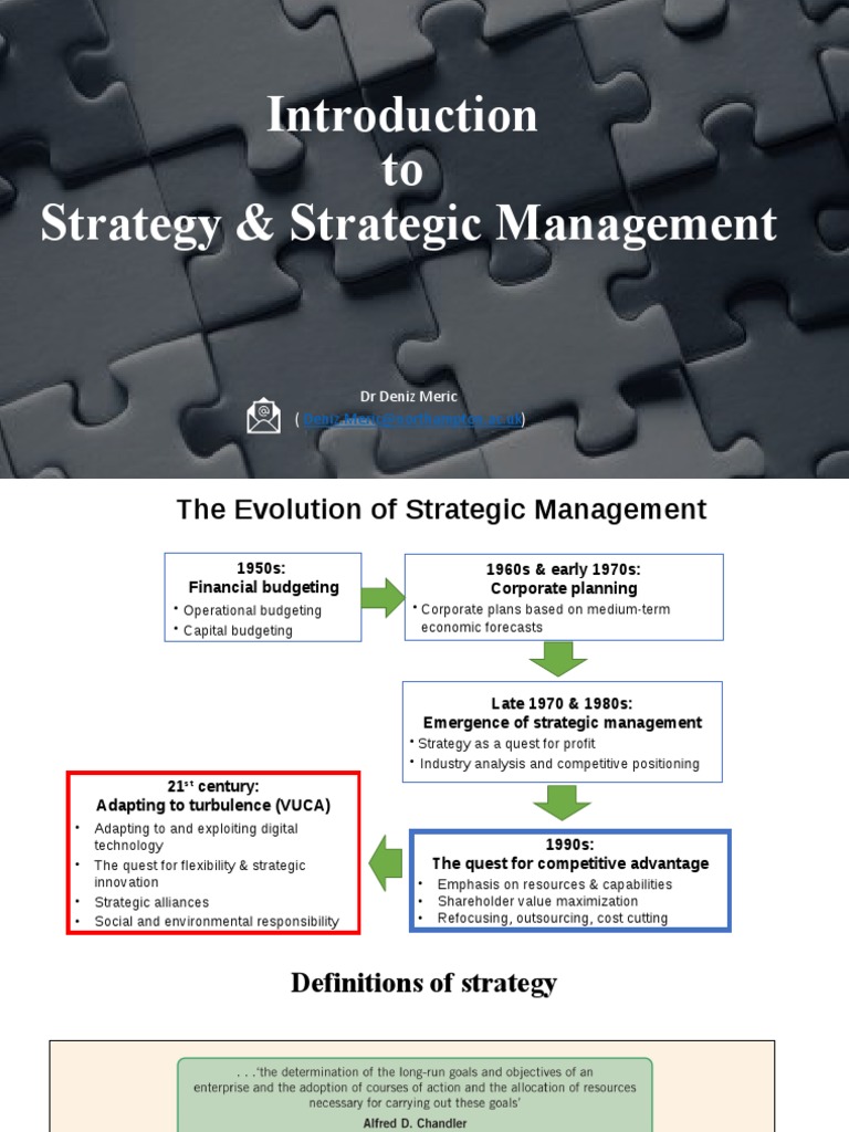 W1-Introduction To Strategy and Strategic Management | PDF | Strategic ...