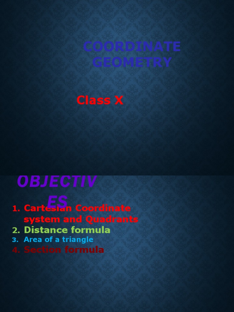 Coordinate Geometry: Class X | PDF | Cartesian Coordinate System ...