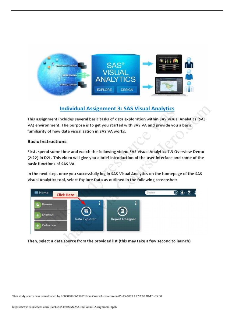 SAS VA Basics for Students | PDF | Sas (Software) | Software