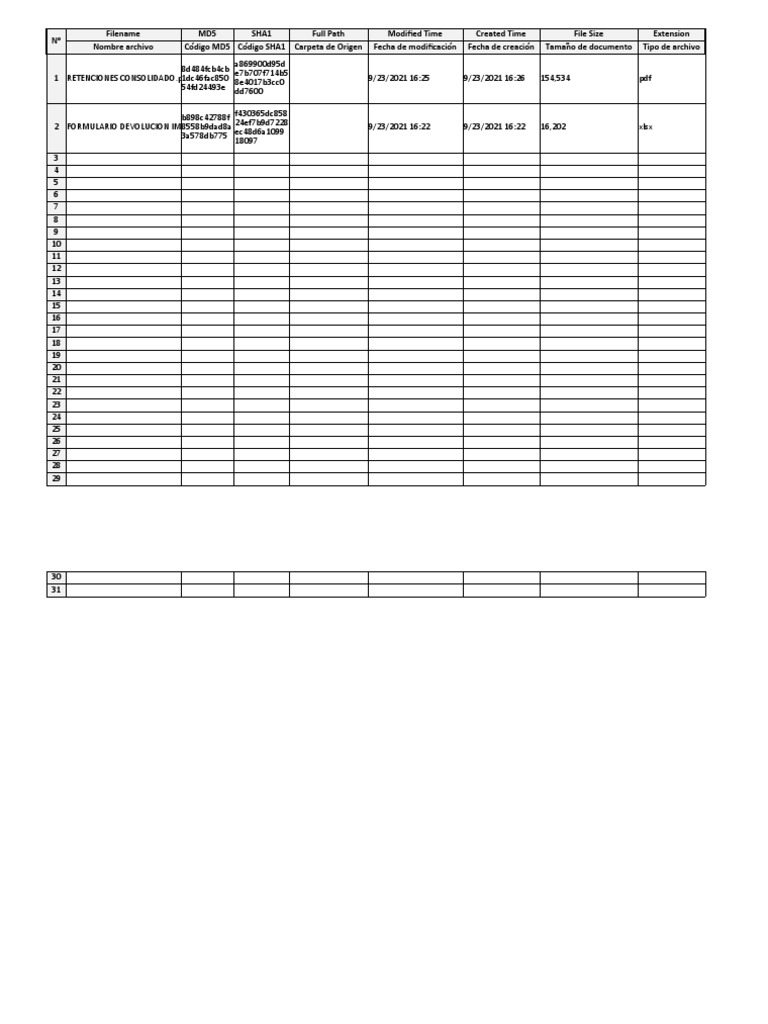 01 - Formato Del Listado y Código de Los Documentos Digitales | PDF ...