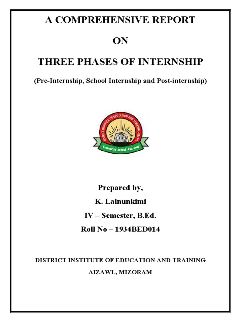 A Comprehensive Report ON Three Phases of Internship: (Pre-Internship ...