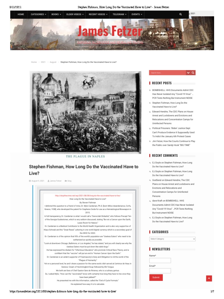 How Long Do The Vaccinated Have To Live, Stephen Fishman - James Fetzer ...