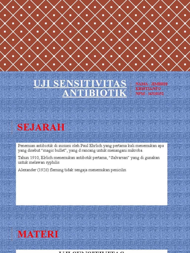 Uji Sensitivitas Antibiotik | PDF