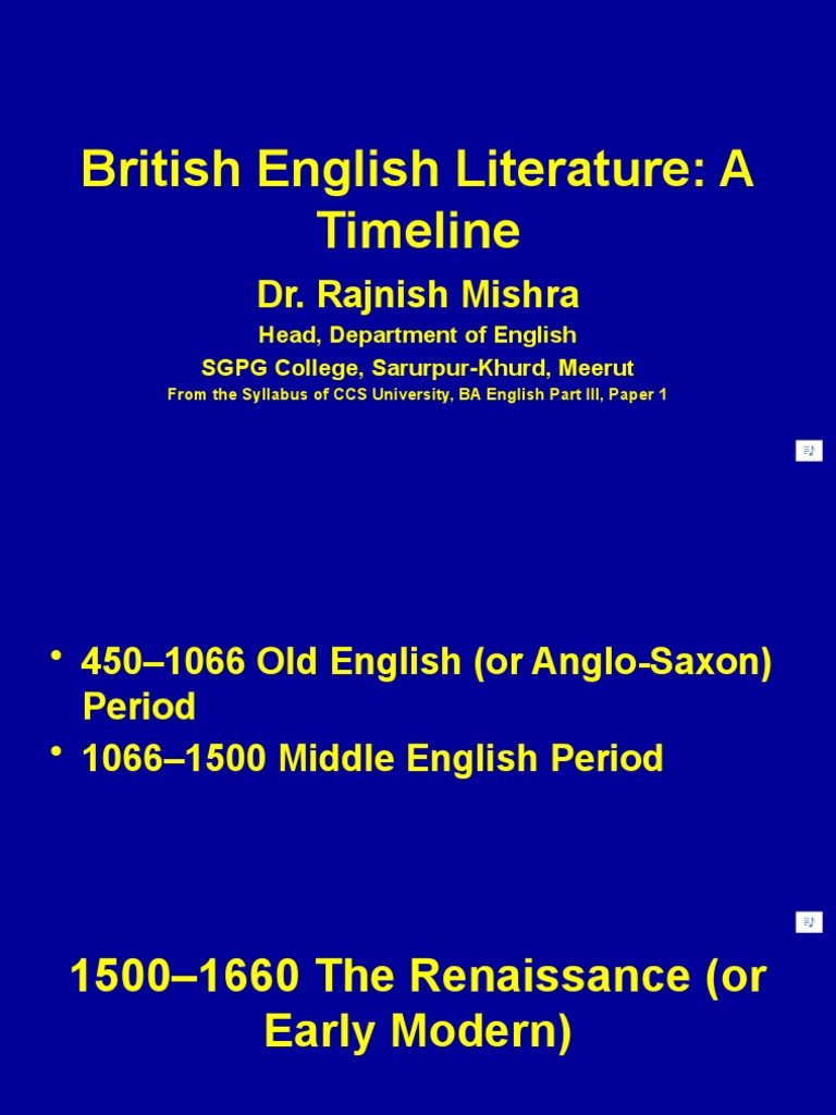 The Periods Of English Literature