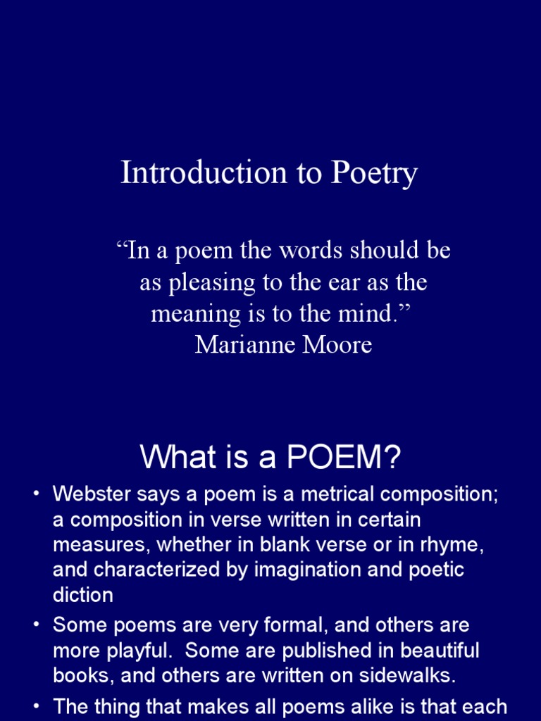 Intro To Poetry 1 | PDF | Poetry | Metre (Poetry)