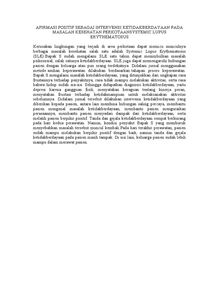 Afirmasi Positif Sebagai Intervensi Ketidakberdaya | PDF | Pengembangan Diri