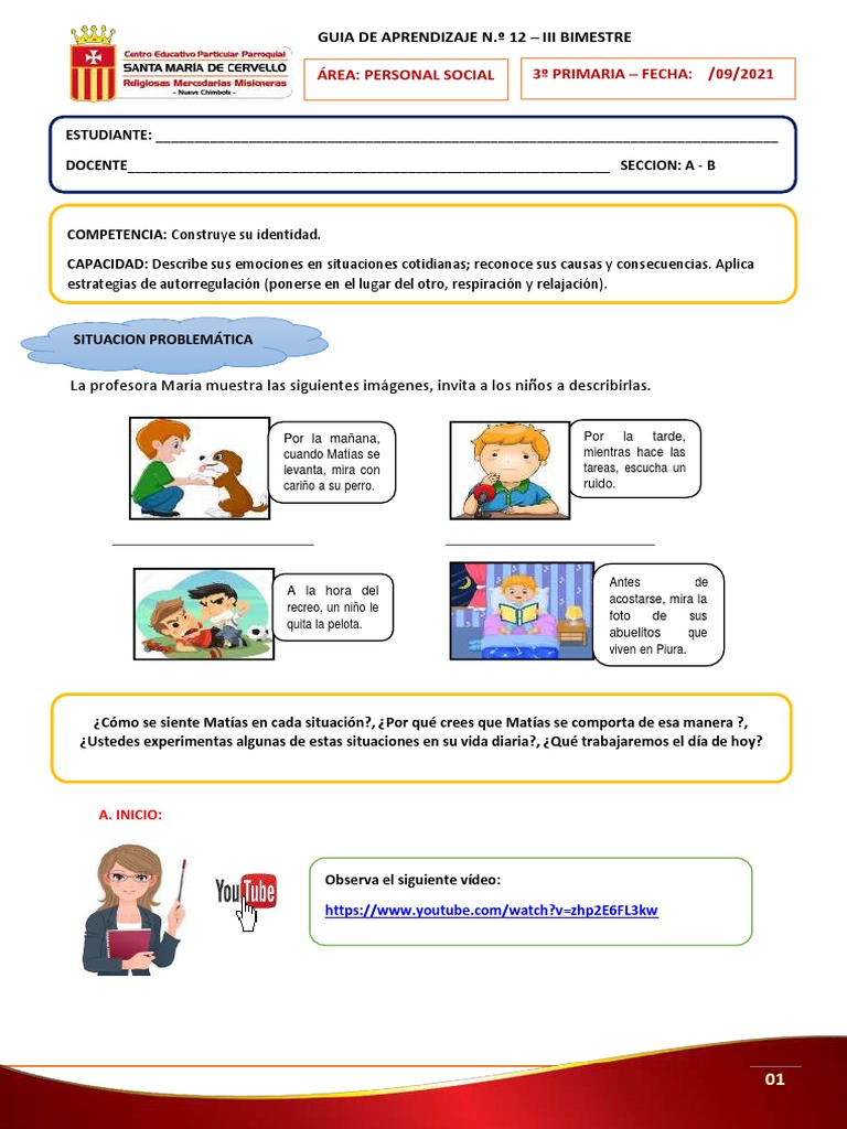 Emociones y Sentimientos en 3º Primaria | PDF | Las emociones | Temor