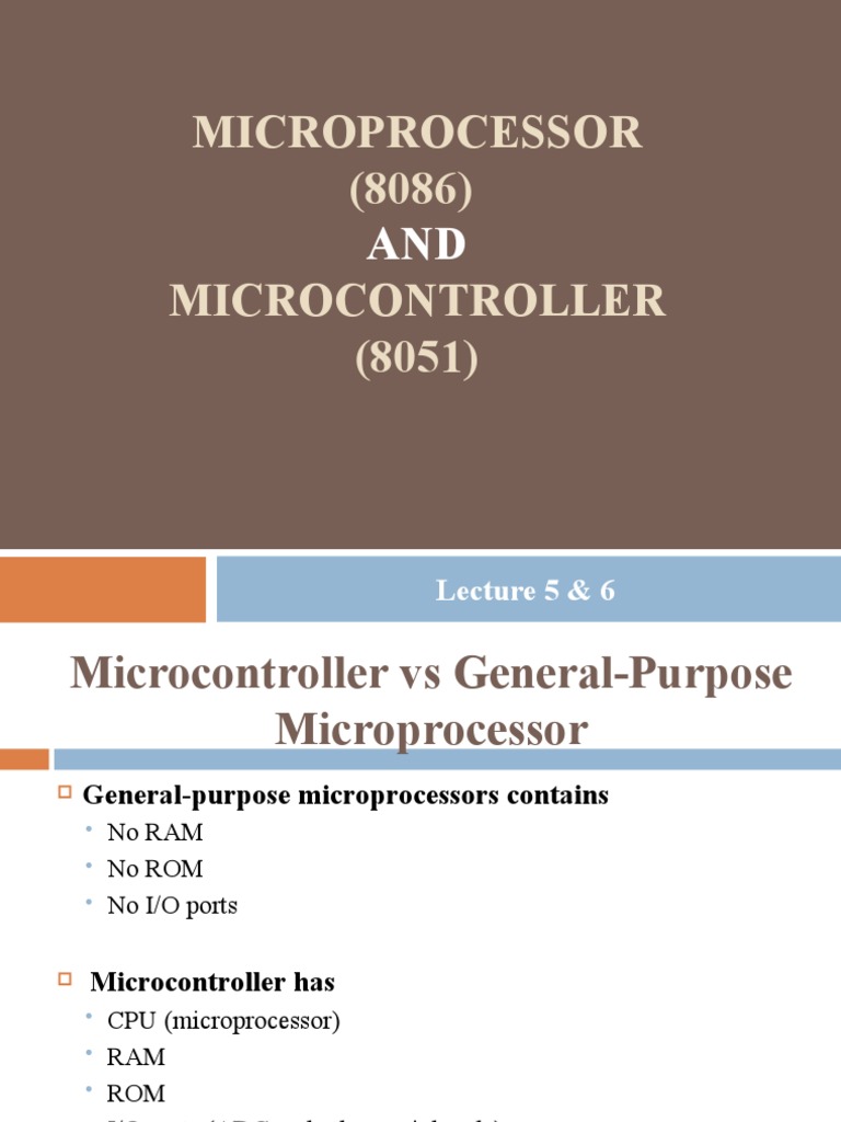 Microprocessor (8086) Microcontroller (8051) : Lecture 5 & 6 | Download Free PDF ...