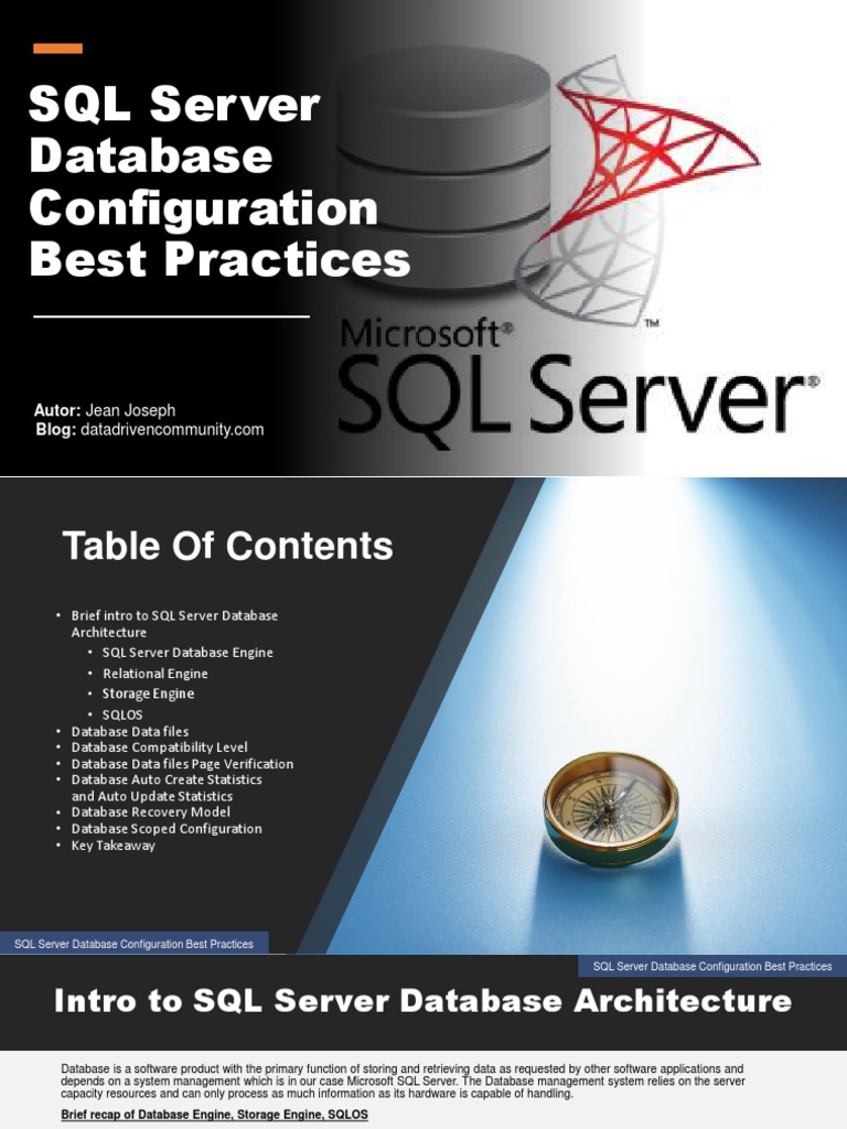 SQL Server Database Configuration Best Practices | PDF | Microsoft Sql ...
