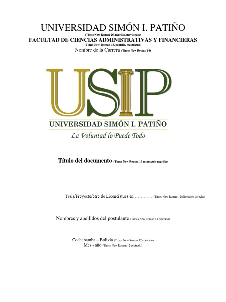 Caratula Institucional USIP | PDF