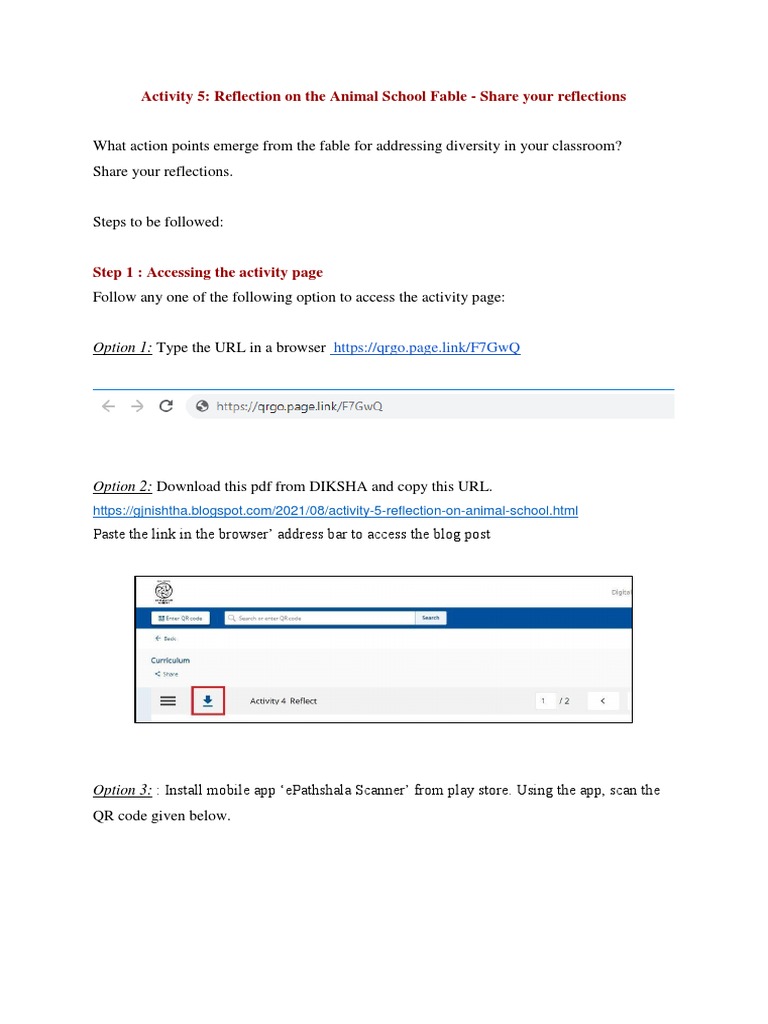 Activity 5: Reflection On The Animal School Fable - Share Your ...