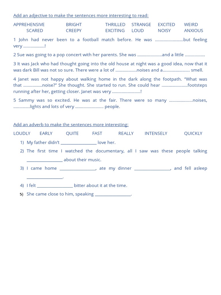 Adding Adjectives | PDF