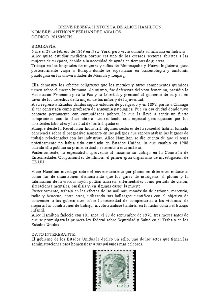 Alice Hamilton-Fernandez Avalos Anthony - Toxicologia | PDF