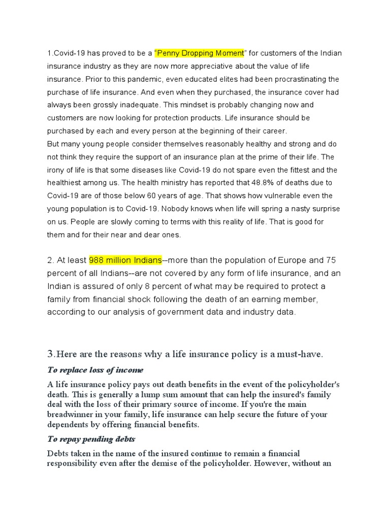 Importance of Life Insurance | PDF | Life Insurance | Insurance