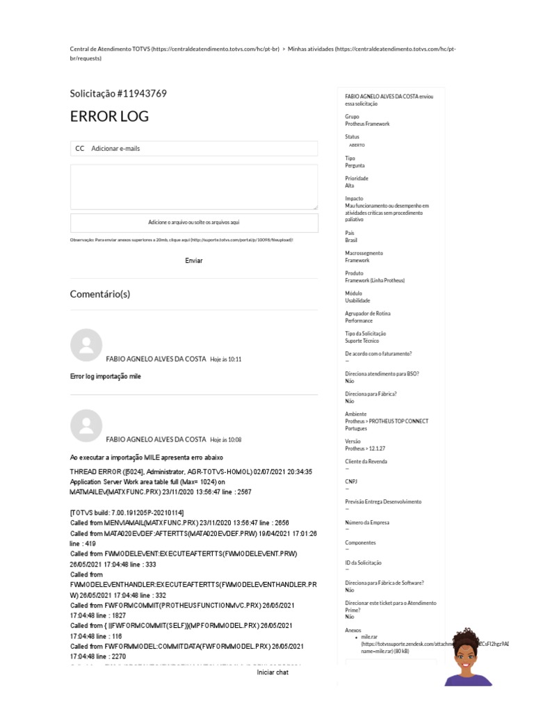 ERROR LOG - Solicitação #11943769 | PDF | Informática | Ciência da ...